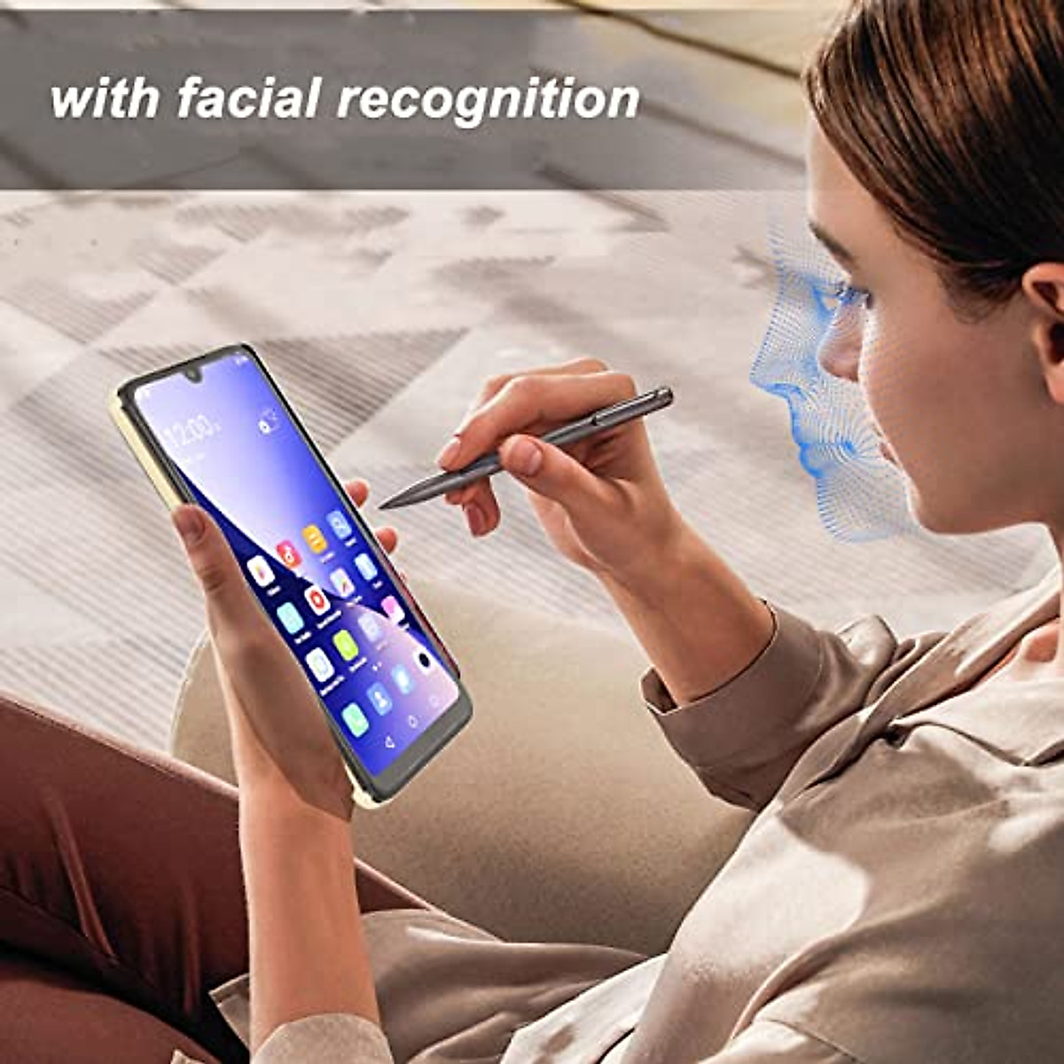 Zopsc M12 Ultra Unlocked Cellphone for Android 12 6.3in Smartphone with WiFi 4GB 64GB MT6889 Octa Core 7000mAh 1960 1080 800W 1600W 100 240V Gold(US)