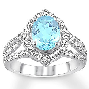 Molioaki 3.25 Carat (ctw) Aquamarine moissanite engagement rings for women 925 Sterling Silver name moissanite rings -6-