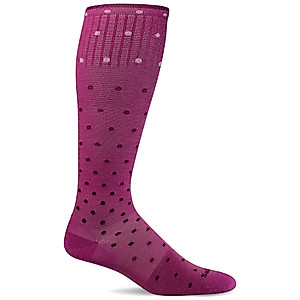 Sockwell Women's On the Spot Moderate Graduated Compression Sock, Raspberry - M/L