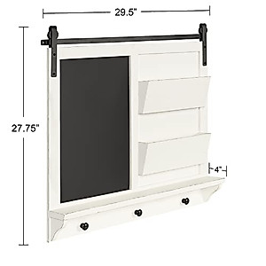 Kate and Laurel Cates Magnetic Wall Organizer with Pockets, 30x28, White