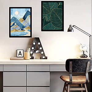 Black Poster Frame, 11x14 Picture Frame for Photo Collage Canvas Display Horizontally or Vertically with Hoops(Size 11 x 14 inches)