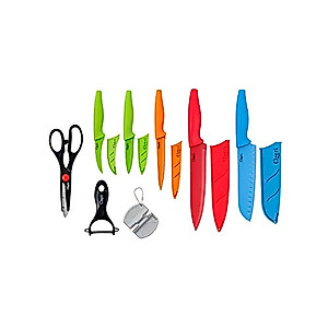 Ozeri Elite Chef 17-Piece Stainless Steel Knife & Cutting Mat Set, in Color