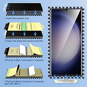 LK 3 Pack for Samsung Galaxy S23 ultra Screen Protector [Not Glass] [Support Fingerprint Unlock] Bubble Free, Touch Sensitive, 3D Curved Max Coverage Screen Protector for Samsung Galaxy S23 Ultra