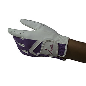 Sephlin - Lady E Women's Purple and White Left Hand Golf Glove (Medium, Left Hand)