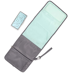 Diaper Bag Tote 5 Piece Set with Sun, Moon, and Stars and Baby Portable Changing Pad, Diaper Bag, Travel Mat Station Gift Set