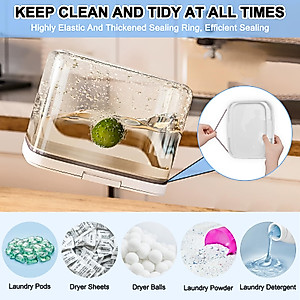 Geora Laundry Pods Container, 94oz / 5.8lb One-Click Pop-Up Design Laundry Detergent Container, Laundry Detergent Organizer with Scoop and Labels,For Laundry Room Organization And Storage