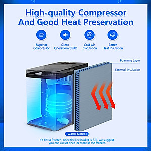 VECYS Upgraded Ice Maker, Premium Countertop Ice Machine 26LBS Daily Ice Making Capacity and Self-Clean Function with Ice Scoop and Basket, Aqua Blue