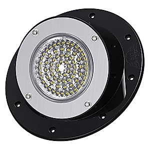 Leisure LED RV Exterior Round Surface Mount Flood Porch Utility Light - Black 12v 1100 Lumen Lighting Fixture Replacement Lighting for Weekend Warrior RVs, Trailers, Campers, 5th Wheels (Black)