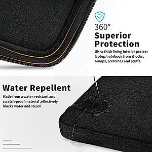Laptop Sleeve Case 15-15.6 Inch Waterproof Business Computer Carrying Case Portable Handle Briefcase Bag Compatible with 15.6 Inch MacBook Air/Pro 15-15.6 Inch HP ASUS Samsung Notebook Black