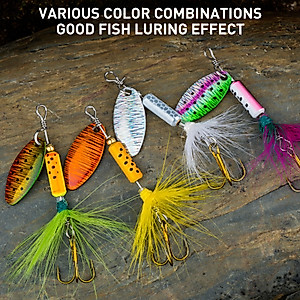 THKFISH Spinner Baits Fishing Spinners Spinnerbait Trout Lures Fishing Lures for Bass Trout Crappie A-1/5oz 4pcs