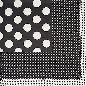 YOUR SMILE Silk Like Scarf Women's Fashion Pattern Large Square Satin Headscarf Headdress (Polka dot)