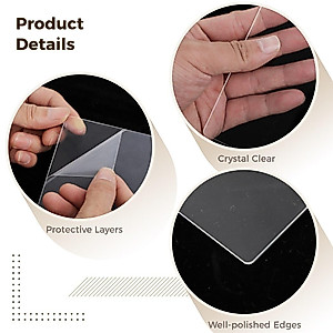 24 Pcs 2mm Acrylic Sheets Clear Cast for LED Light Base, (5.9"x 5.1") Thick Plastic Square Boards with Protective Layers for Signs DIY Display Projects, Engraving Carving Craft Transparent Panels