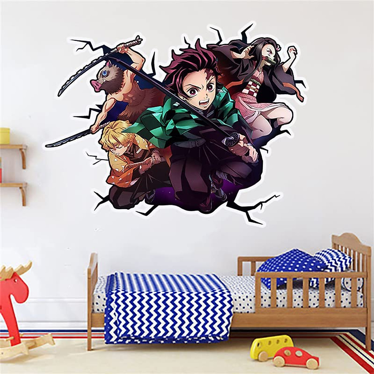Anime Wall Decals Sticker,Children Cartoon Anime Bedroom Background Wall Decoration Self Adhesive Wall Sticker,Video Game Sticker Birthday Party Supplies