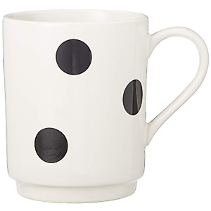 Kate Spade New York Deco Dot 12-Piece Dinnerware Set, 18.3 LB, White