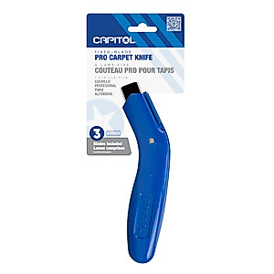 Capitol 110701 Fixed-Blade Pro Carpet Knife, 1" x 3.75" x 9.25", Blue