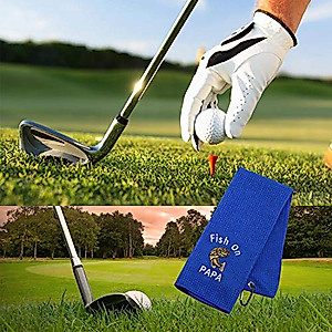 Papa Fishing Gift for Papa Fish On Papa Fishing Accessories Fishing Towel (Fish ON PAPA1) …