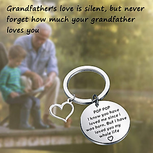 TIIMG PoP PoP Keychain Grandpa Birthday Gifts Father’s Day Gift PoP PoP Birthday Gifts from Grandkids (POP POP i know)