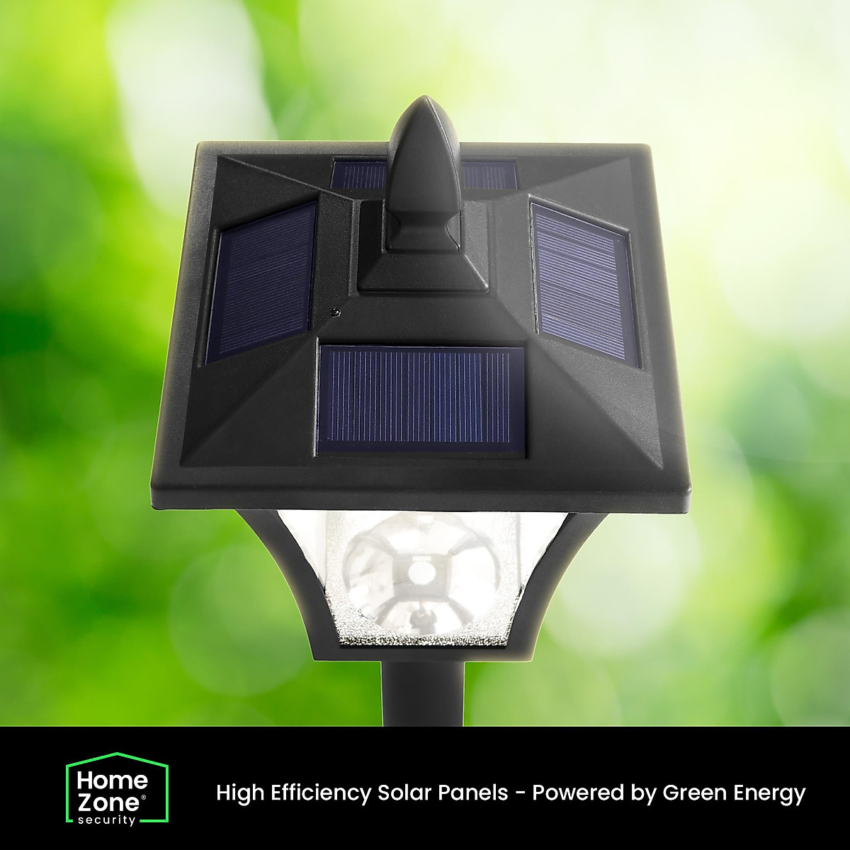 Home Zone Solar Lamp Post Light - 65" Tall Decorative Outdoor Solar Garden Lamp Post Lights (1 Set)