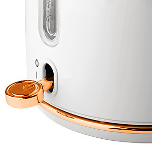 Haden 75089 Heritage 1.7 Liter Stainless Steel Body Countertop Retro Electric Kettle with Auto Shutoff & Dry Boil Protection (Ivory/Copper)
