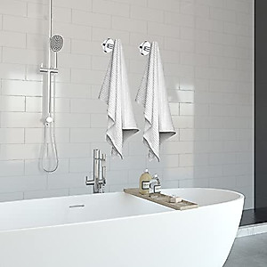 Neween 4 Pack Bathroom Towel Hooks, Stainless Steel Coat Robe Clothes Hooks Wall Mounted Heavy Duty Wall Hook Holder Hanger for Bedroom, Kitchen, Hotel, Pool, Garage (Chrome)