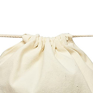 aqtoelca 2 Pack Multifunctional Canvas Drawstring Bags 13 x 18 inch Reusable Eco-Friendly Bread Bags Food Storage Bags Home Travel Sorting Organizer Drawstring Pockets Dust Bags