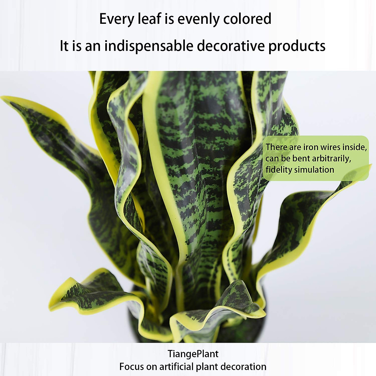 Artificial Snake Plant Faux Sansevieria 26 Inch Feaux Plastic Greenery Agave Potted Plants for Home Office Garden Decoration