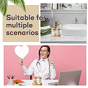 6 Pieces Apothecary Jars with Lids Cotton Swab Holder Bathroom Decor Glass Jars with Bamboo Tray for Cotton Ball Holder Bamboo Vanity Tray Bathroom Canisters for Bathroom Storage Organizer