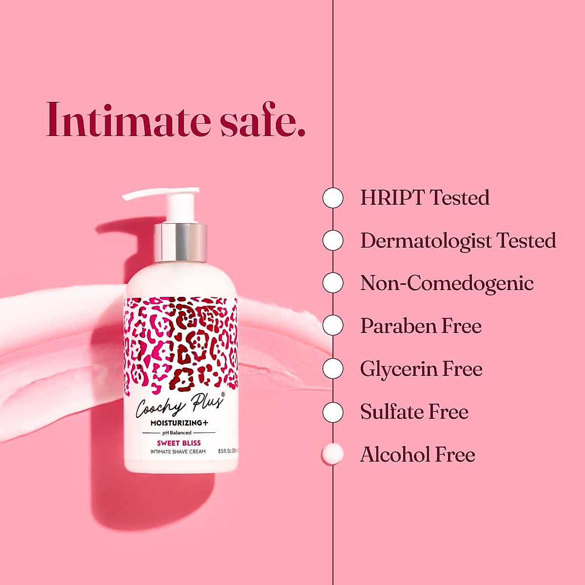 Coochy Plus Intimate Shaving Cream MOISTURIZING Plus SWEET BLISS For Pubic, Bikini Line, Armpit - Rash-Free With Patent-Pending Formula – Prevents Razor Burns & Bumps, In-Grown Hairs, Itchiness 2 Pack