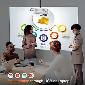 AuKing Projector with WiFi and Bluetooth, 2023 Upgraded 5G Native 1080P Projector 4K Supported with 100’’ Screen and Tripod, 380ANSI Outdoor Projector Compatible with Android/iOS/HDMI/USB/TV Box