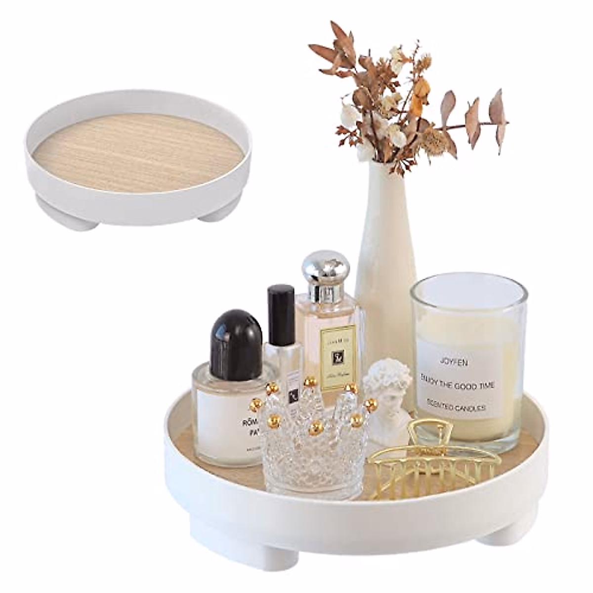 Round Tray, Makeup Perfume Dresser Vanity Organizer Multipurpose Trays for Home Storage And Decor.