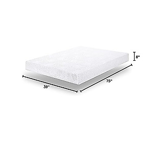 PrimaSleep 6 inch Smooth Top Foam Mattress,Memory Foam,Bed in Box,Twin
