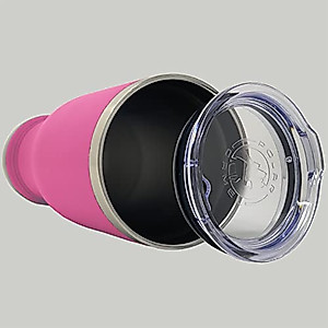 LaserGram 14oz Vacuum Insulated Pilsner Mug, Dragon, Personalized Engraving Included (Pink)