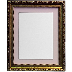 FRAMES BY POST Shabby Chic Picture Photo Frame, Gold, 50 x 40 cm Image Size 16 x 12 Inches (Plastic Glass)