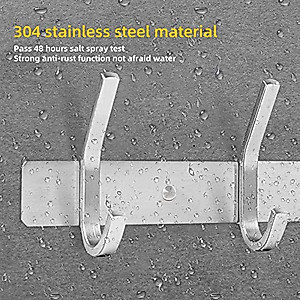 Wall Hooks, Hangers Vertical Metal Rack Wall Mount for Coat Towel Hat Jacket Backpack Bag (18.11" (6 Hooks) Silver)