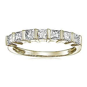 Vir Jewels 1 cttw Princess Cut Diamond Wedding Band for Women in 14K White Gold Channel Set Ring, Size 7