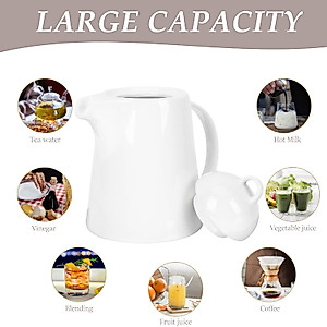 GRIRIW Milk Jug Red Teapot Coffee Cafeteras Expresso Espresso Coffee Machine Porcelain Coffee Pot Household Water Pot Japanese Teapots Home Accessory Espresso Pot Ceramics White