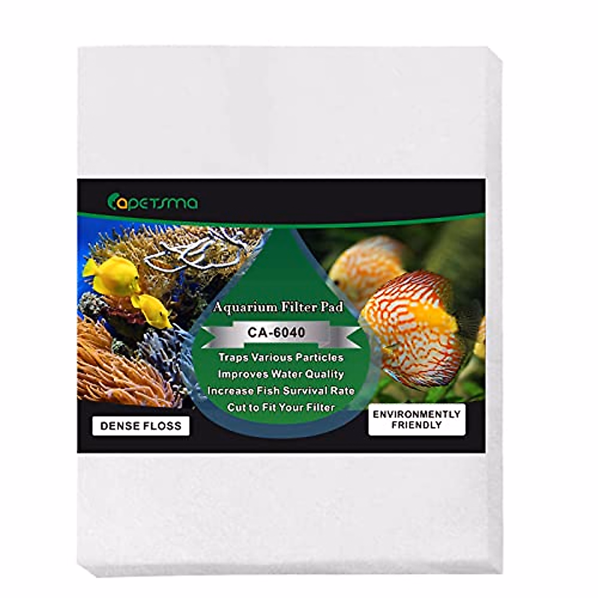 capetsma Aquarium Filter Pad, Polishing Filter Pad 100 Micron - 24" x 16" - Cut to Fit - Safe and Durable