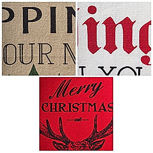 DII Holiday Collection Vintage Print Dishtowel Set, 18x28, Christmas Stag, 3 Piece