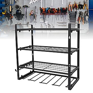 JOROBURO Power Tool Organizer, Professional Metal Construction Wall Mount Drill Holder, Extended Large Heavy Duty Drill Holder Utility Racks Shelf for Tool Room Workshop Garage