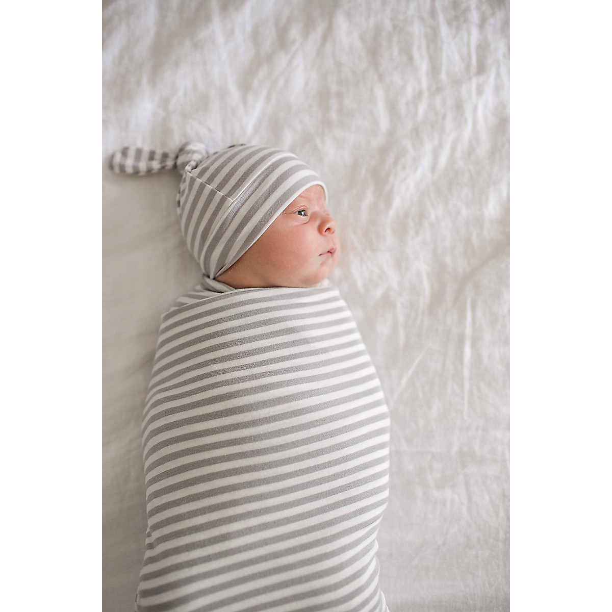 Baby Beanie Hat Top Knot Stretchy Soft"Everest" by Copper Pearl