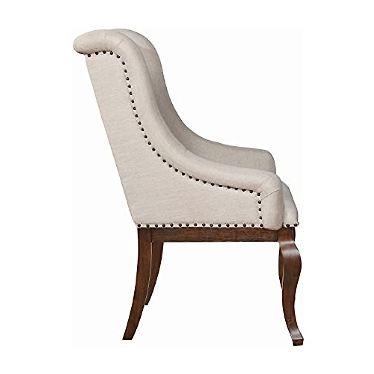 Coaster Home Furnishings Brockway Glen Cove Arm Chairs with Button Tufting and Nailhead Trim Antique Java and Cream (Set of 2)