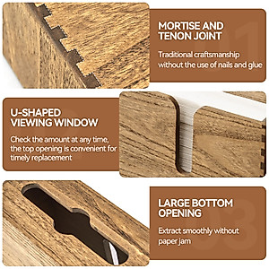 Kirigen Wood Wall Mounted Paper Towel Dispenser CZH-DBR- Dark Brown Paper Towel Holder Countertop for Kitchen Restroom Decor and Bathroom - Holds C Fold, Z Fold, Trifold Hand Tissue Napkins