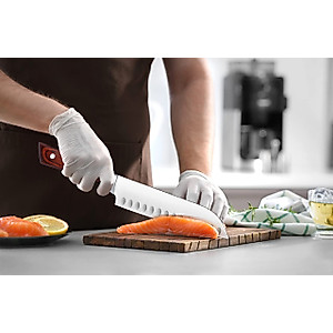 Kitchen Knife Block Set, E-far 17-Piece High Carbon Forged Stainless Steel Knife Sets Includes Chef Utility Paring Steak Serrated Bread Santoku Knife Sharpener - Full Tang Design