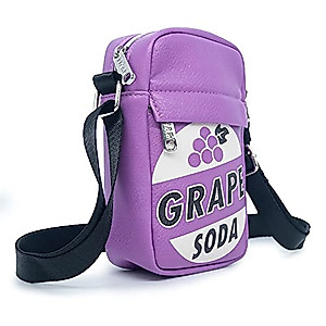 Disney Bag, Cross Body, Pixar, Up, Grape Soda Bottle Cap Logo, Purple, Vegan Leather