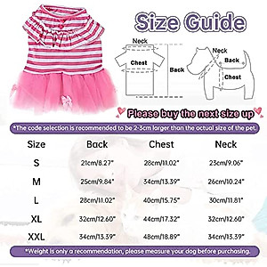 Dog Dress Small Dog Clothes - Dog Clothes for Small Dogs Striped Mesh Puppy Clothes Dog Dresses Chihuahua Clothes Designer Dog Clothes Yorkie Clothes Princess Comfortable (Pink, Medium)