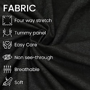 SLIM-SATION Women's Wide Band Regular Length Pull-on Straight Leg Pant with Tummy Control, Denim, 12