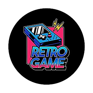 Let's Play Retro Games with Retro Controller Graphic Design PopSockets Swappable PopGrip