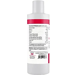 Omega-Caps Extra Strength Liquid for Cats & Dogs. Vet Formulated for Healthy Radiant Skin & Coat, Reduces Excess Shedding. Contains EPA, DHA, & Omega 3 for Joint, Heart & Immune System Support. 16 OZ.