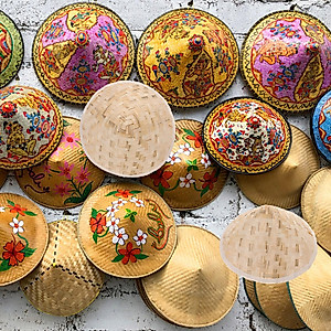 Hat for Men 1pc Bamboo Hat Vietnamese Hat Mens Panama Straw Hat Ladies Straw Hats for Summer Mens Panama Hats Straw Sun Hats for Women Photography Prop Hand-Knitted Hat Asia