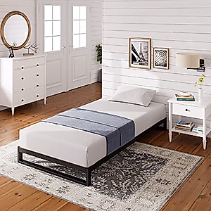 ZINUS Trisha Metal Platforma Bed Frame, Wood Slat Support, No Box Spring Needed, Easy Assembly, Twin